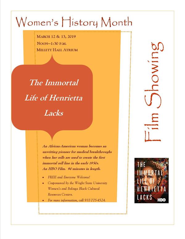 Women's History Month - Film Showing - The Immortal Life of Henrietta ...